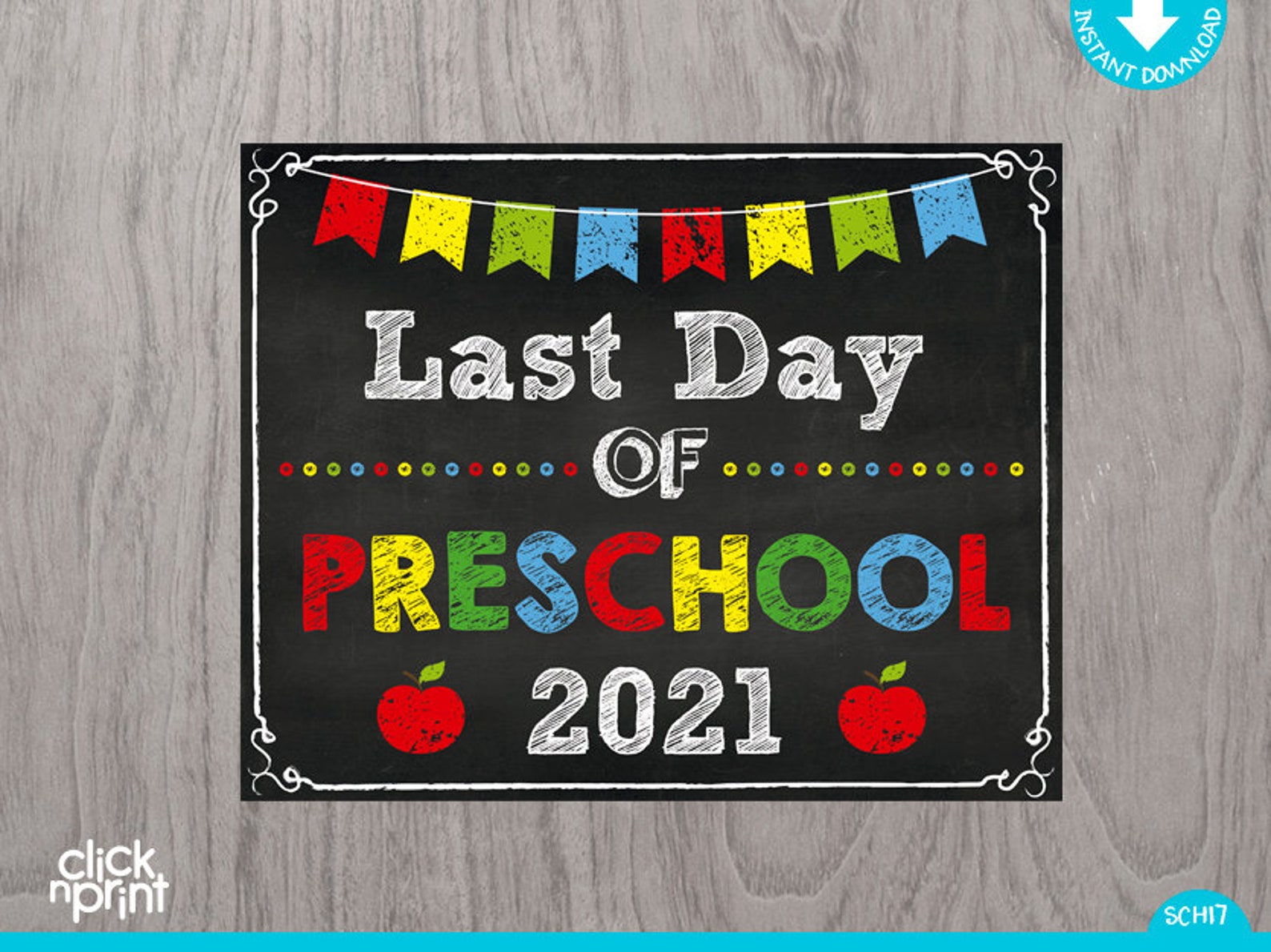 Last Day of Preschool Sign Instant Download Print Yourself | Etsy