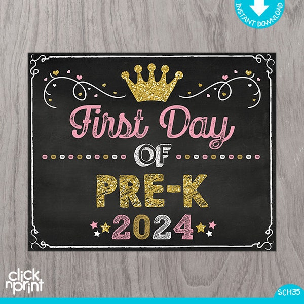 Princess Last Day of 1st Grade Sign Instant Download Print Yourself ...