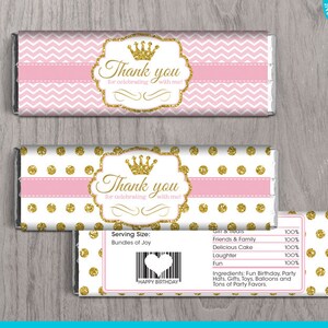 Pink and Gold Print Yourself Candy Bar Wrappers Printable - Etsy