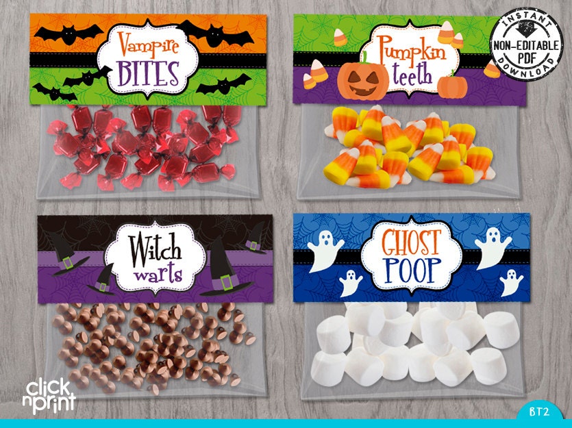Halloween Print Yourself Bag Toppers Halloween Decoration - Etsy