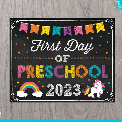 INSTANT DOWNLOAD Last Day of Preschool Sign Print Yourself - Etsy