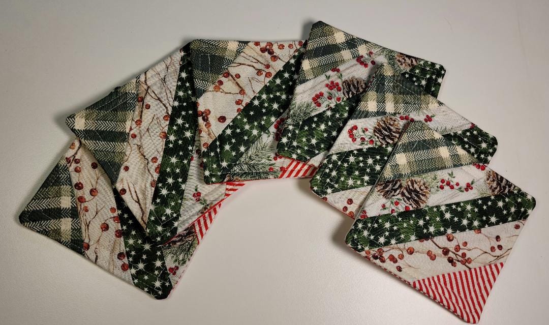 Grand Ol' Christmas Quilted Coasters - Set of 6 and Free Shipping! - Etsy