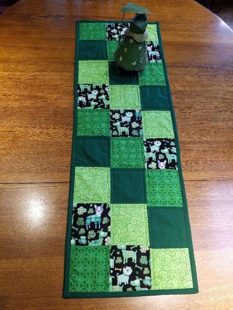 Table Runner St Patricks Day Table Runner Quilted St Patricks Day Table ...