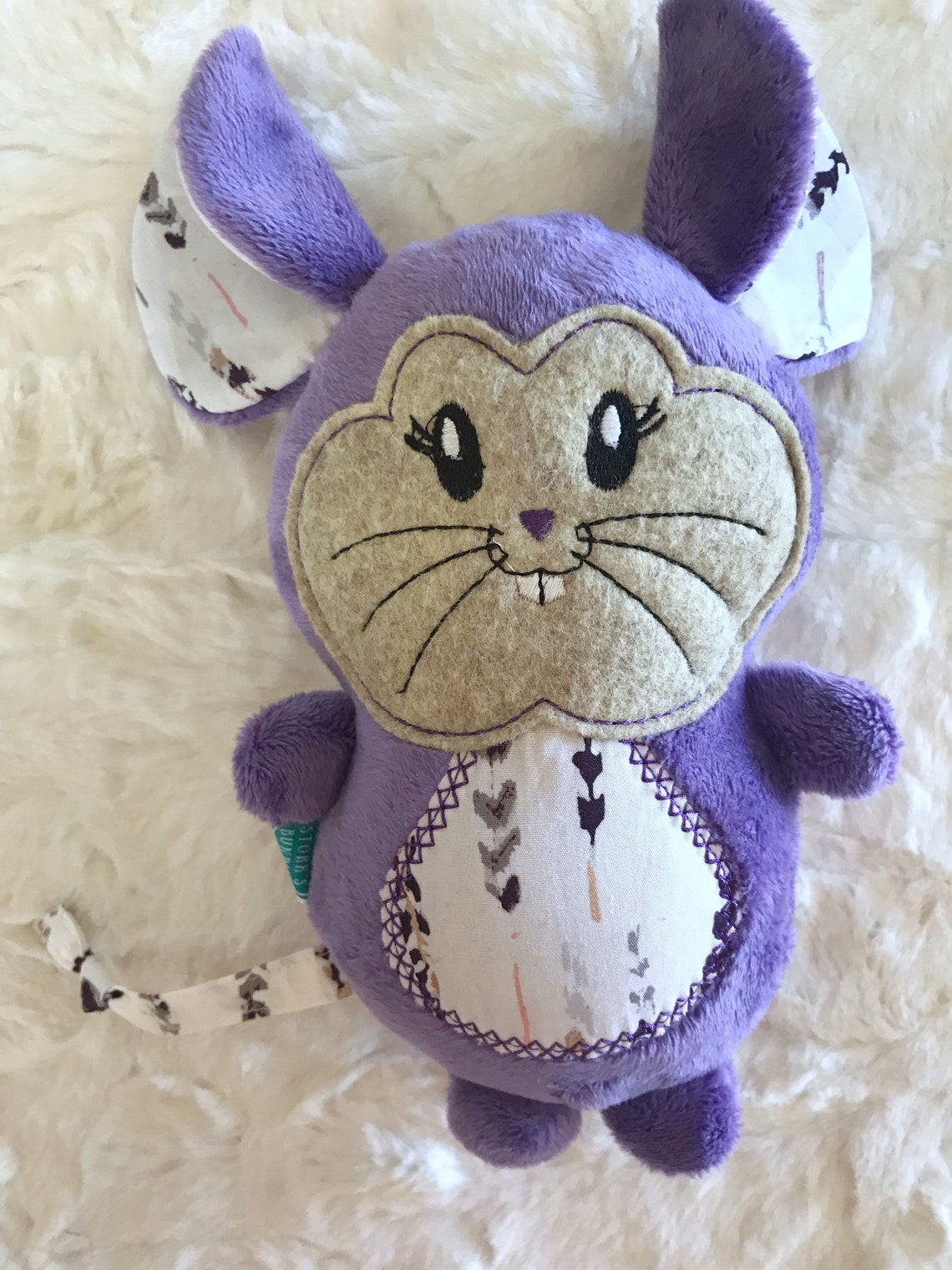 Purple Stuffed Mouse Plush Mouse Doll Small Stuffed Mouse | Etsy