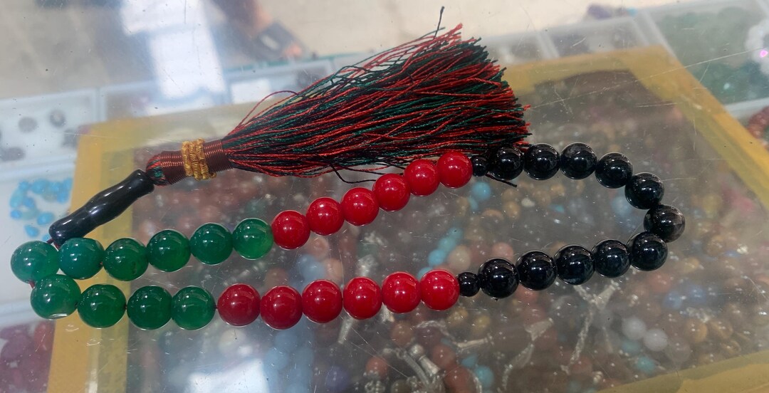 Afghanistan Flag Colours Agate Tasbeh - Etsy