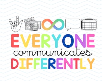 Everyone Communicates Differently Autism Awareness PNG, Leopard, Mom ...