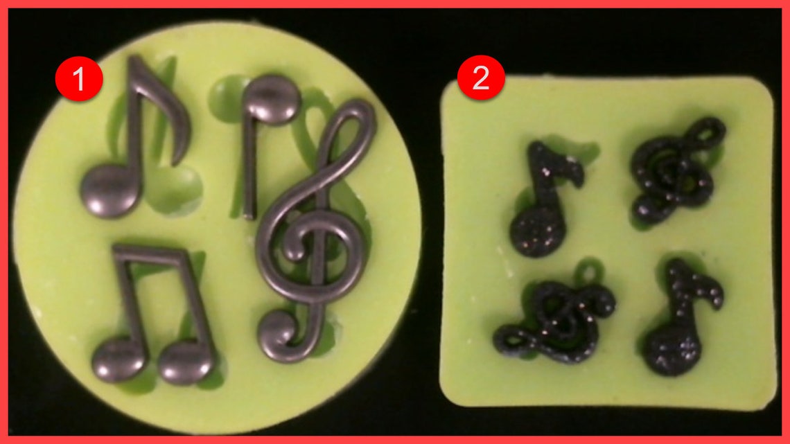 Silicone Mold Music Notes Treble Whole Half Quarter Eight Note Used ...