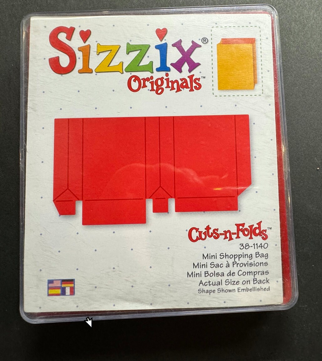 NEW & Retired 38-1140 Sizzix Steel Rule Die Mini Shopping Bag Gift Bag ...