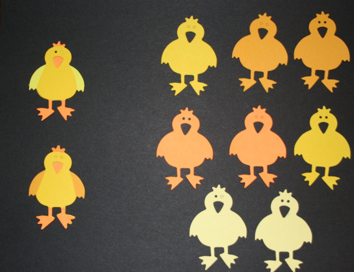 8 Bird, Chicken, Hen, Rooster Die Cut Embellishment, Paper Piecing ...