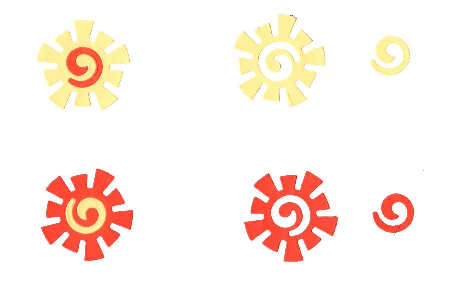 10 Sun Cutout Cut Out Paper Piecing, Embellishment Sunshine - Etsy