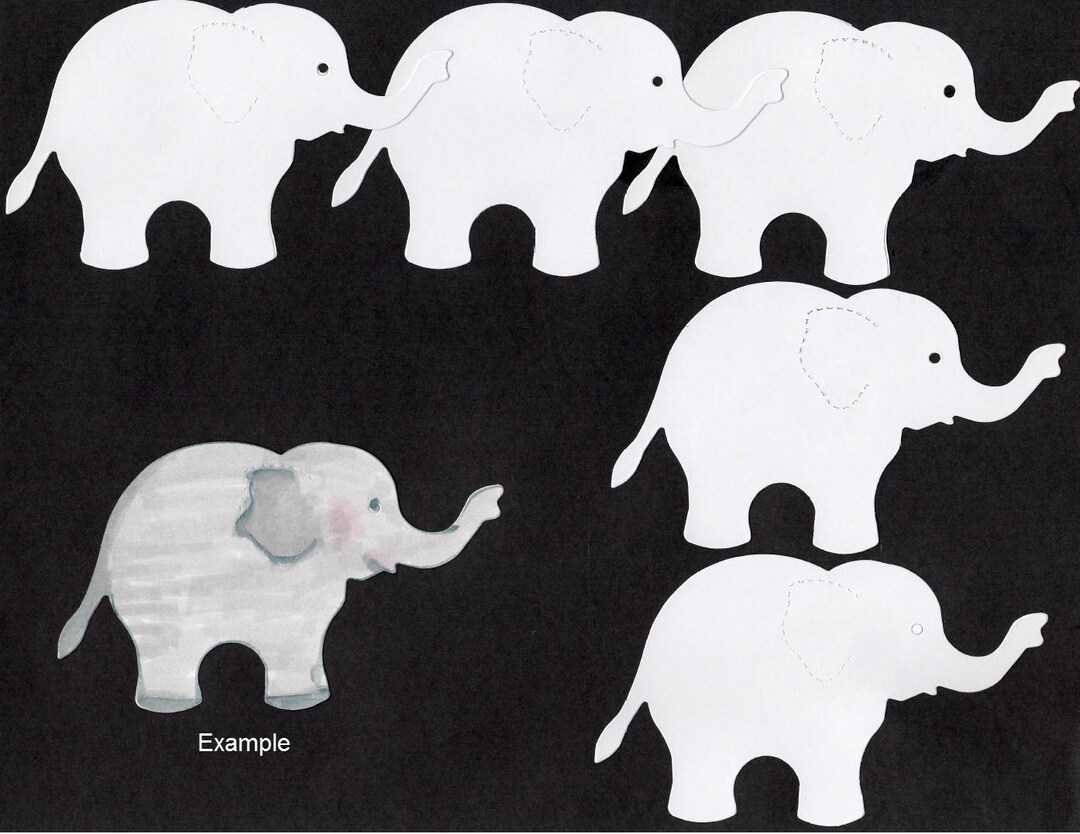 6 Elephant Zoo Animal Paper Piecing, Party, Page, Collage - Etsy