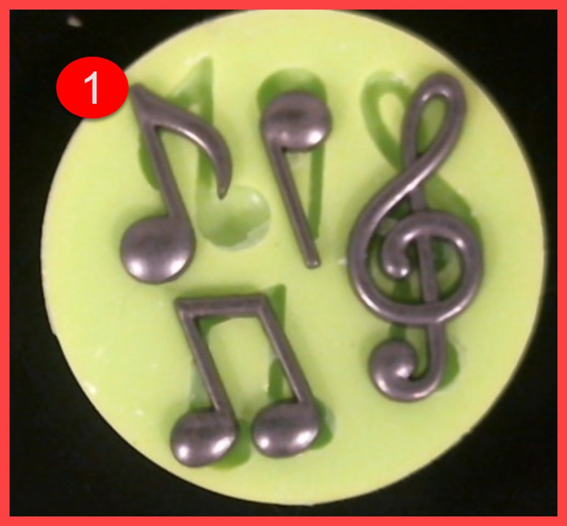 Silicone Mold Music Notes Treble Whole Half Quarter Eight Note Used ...