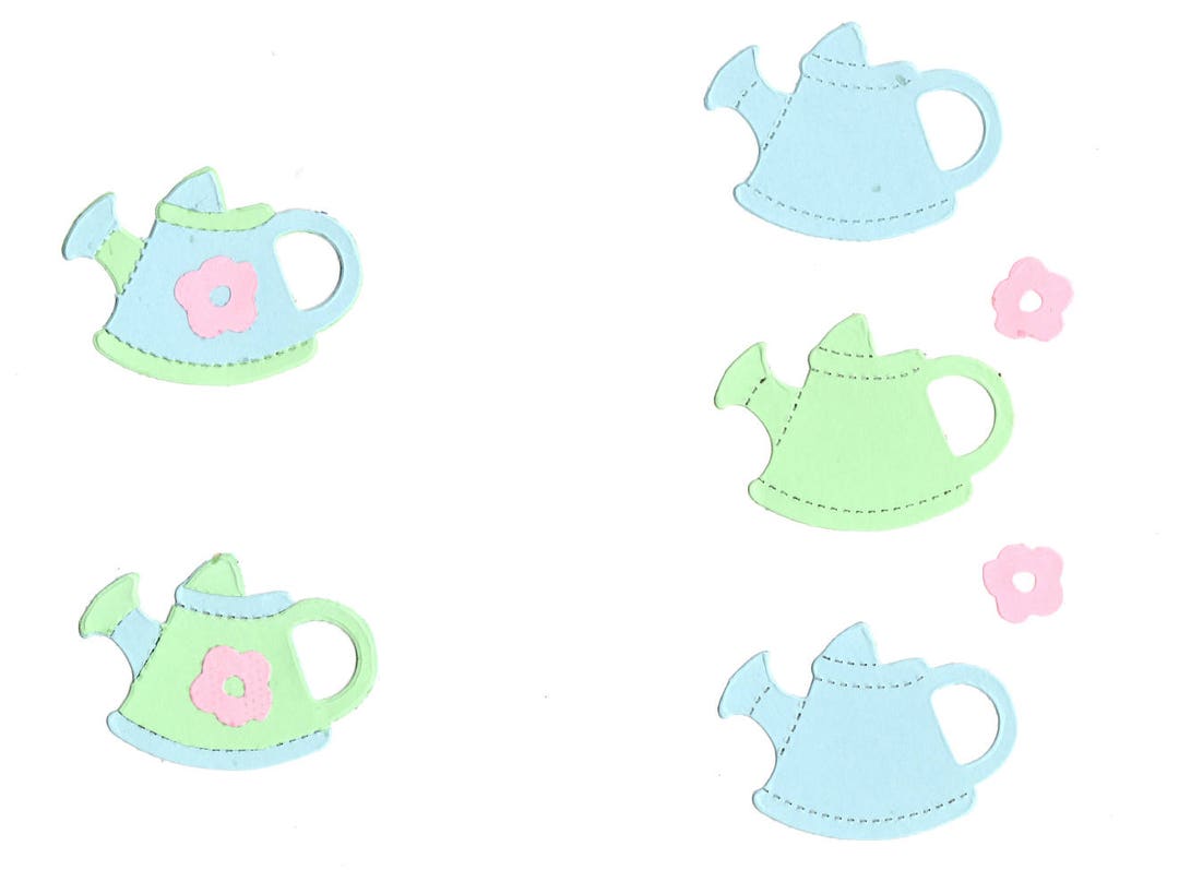 10 Watering Can 10 Flower Cutout Cut Out Paper Piecing, Embellishment ...