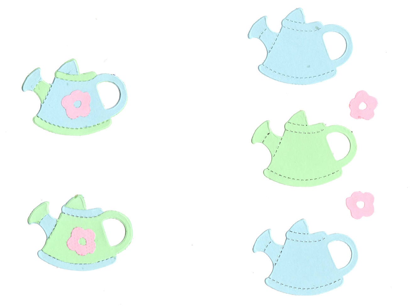 10 Watering Can 10 Flower Cutout Cut Out Paper Piecing, Embellishment ...