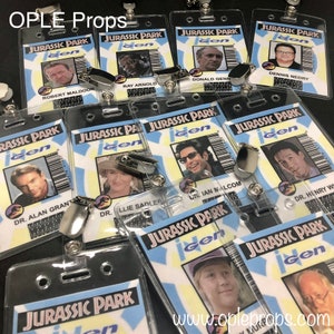 OPLE Props Jurassic Park Idcards Badge Ingen Dennis Nedry Alan Grant ...