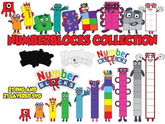 Numberblocks Clipart PNG Layered SVG Instant Download - Etsy Israel