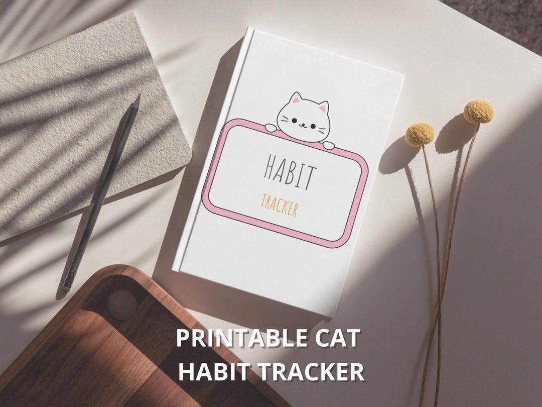 Cat Habit Tracker Printable | Weekly and Monthly Habit Tracker PDF ...