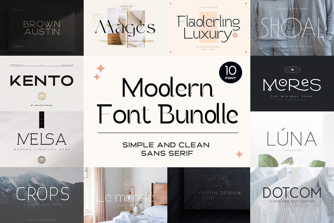 Modern Font Bundle Branding Font, Logo Font, Commercial Use, Cricut ...