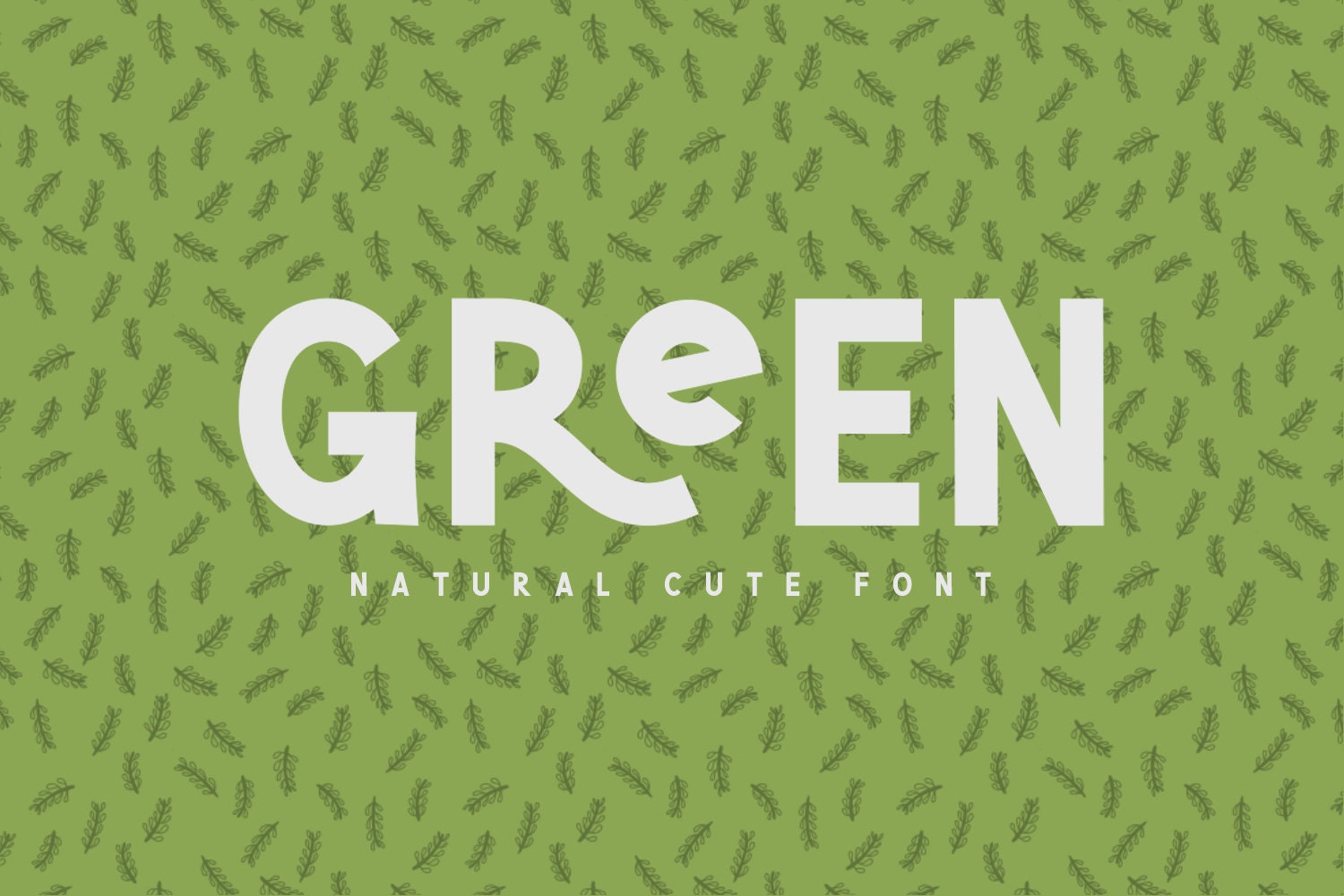 Green | Natural Cute Font, Funny Font, Leaf Font, Nature, Flower Font ...