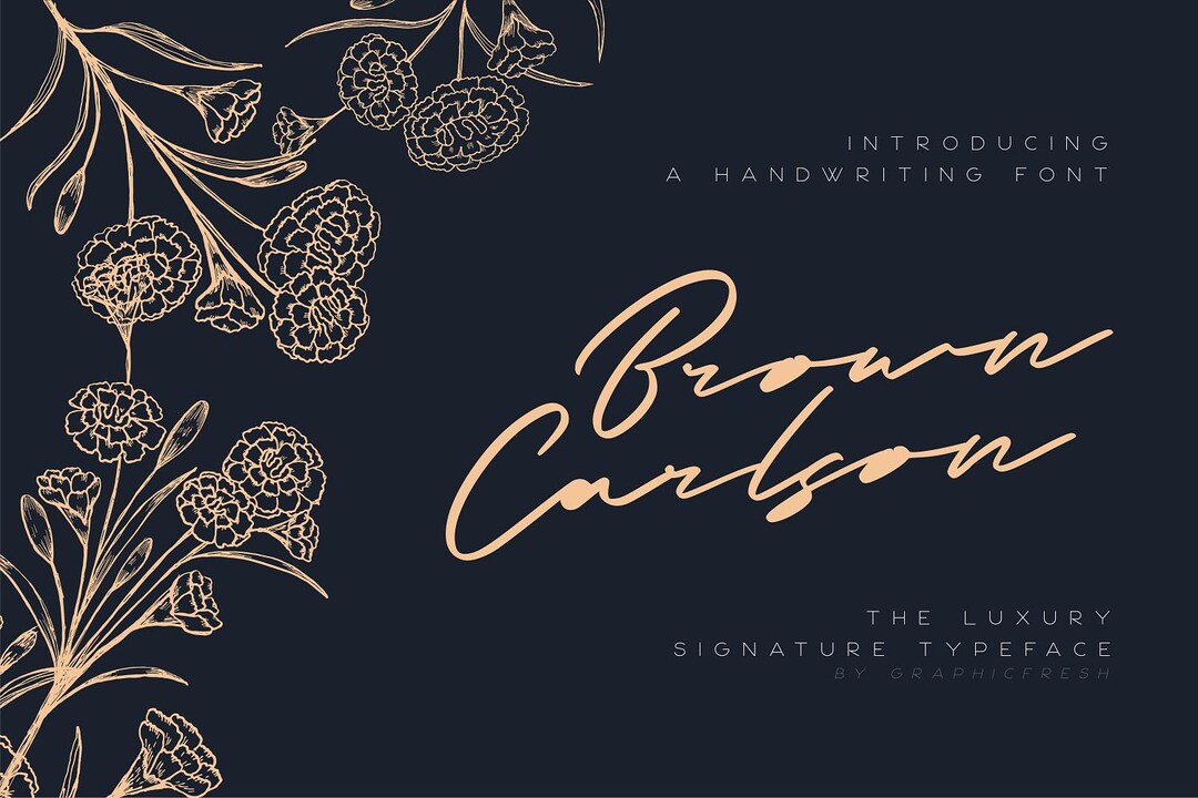 Brown Carlson Font - Luxury Signature Handwritten Font for Logos ...