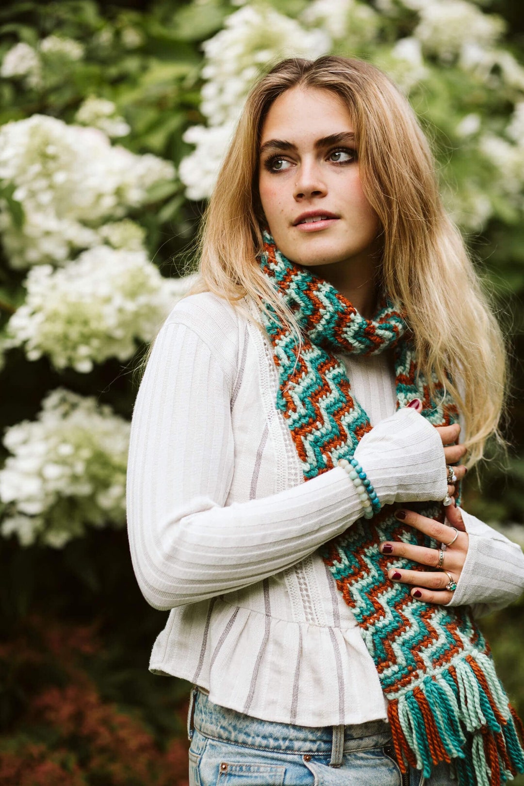 Zigzag Crochet Scarf Pattern, PDF Crochet Pattern, 70s Scarf, Apache ...