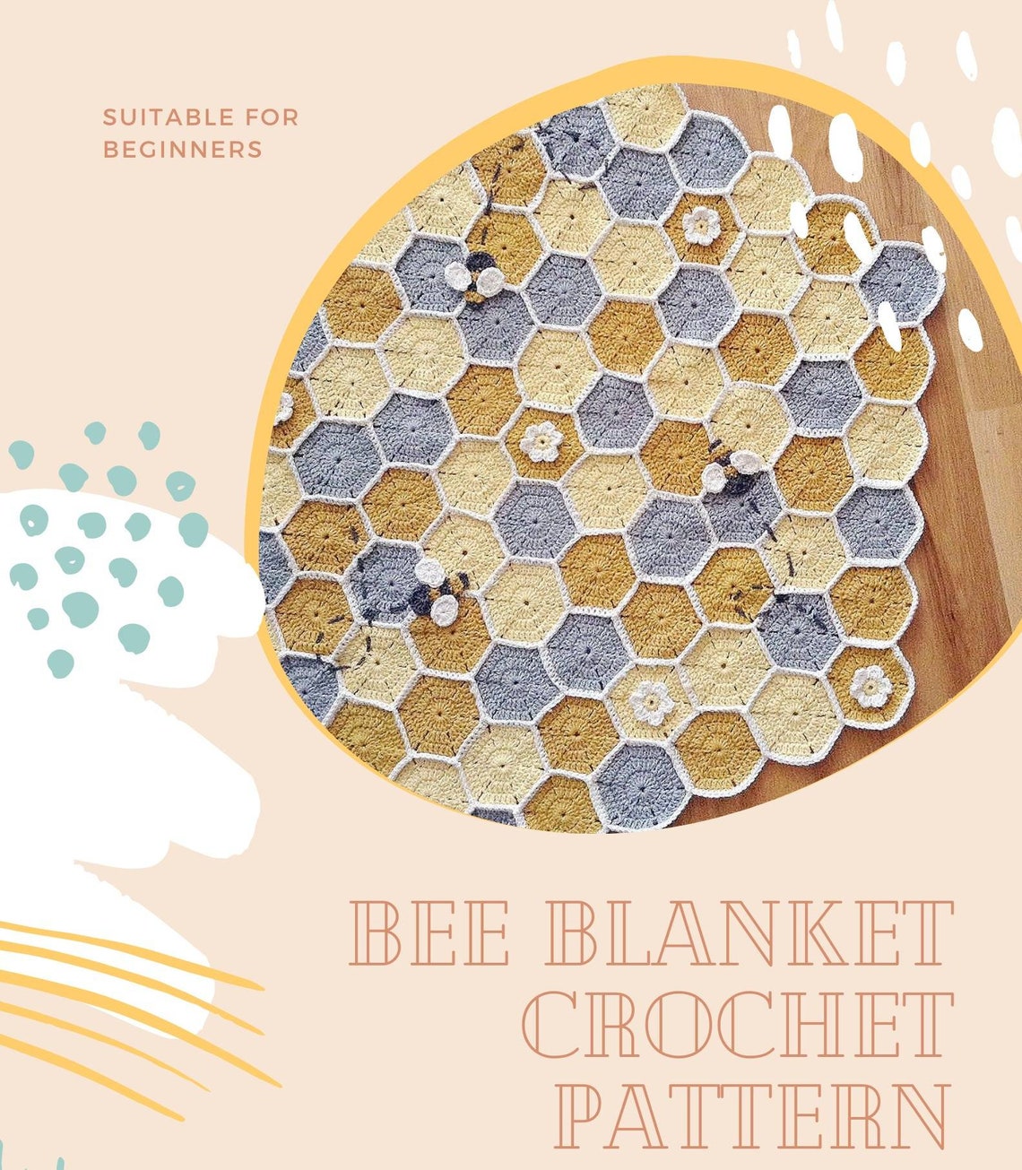 Honeycomb Baby Blanket, PDF Crochet Pattern, Nursery Decor, Honeycomb ...