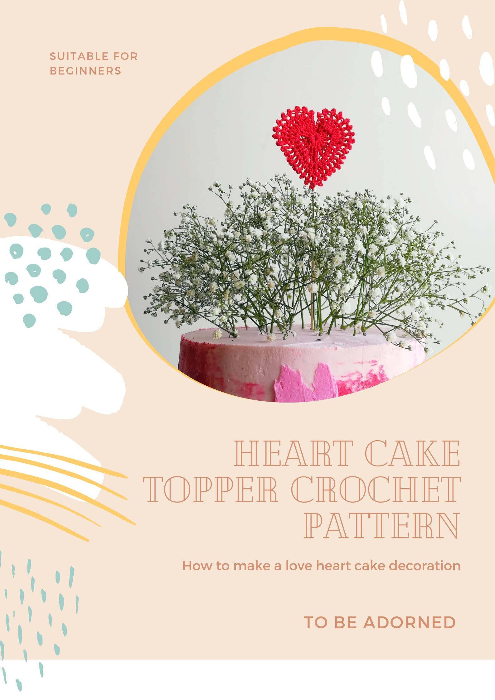 Heart Cake Topper PDF Crochet Pattern Crochet Heart | Etsy UK