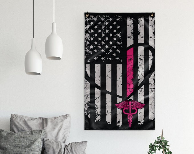 Nurse Flag, Indoor Nurses Caduceus Wall Art Flag, Nurse Flag Design ...