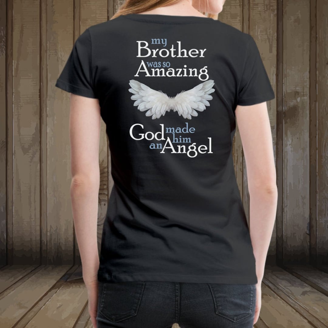 Brother Guardian Angel Shirts, Loss of Brother Angel Wings Brother ...