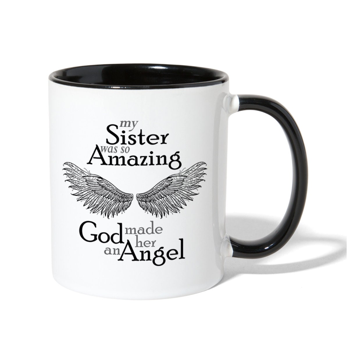 Sister Guardian Angel Wings Mug / Memorial Sister / Sister in | Etsy