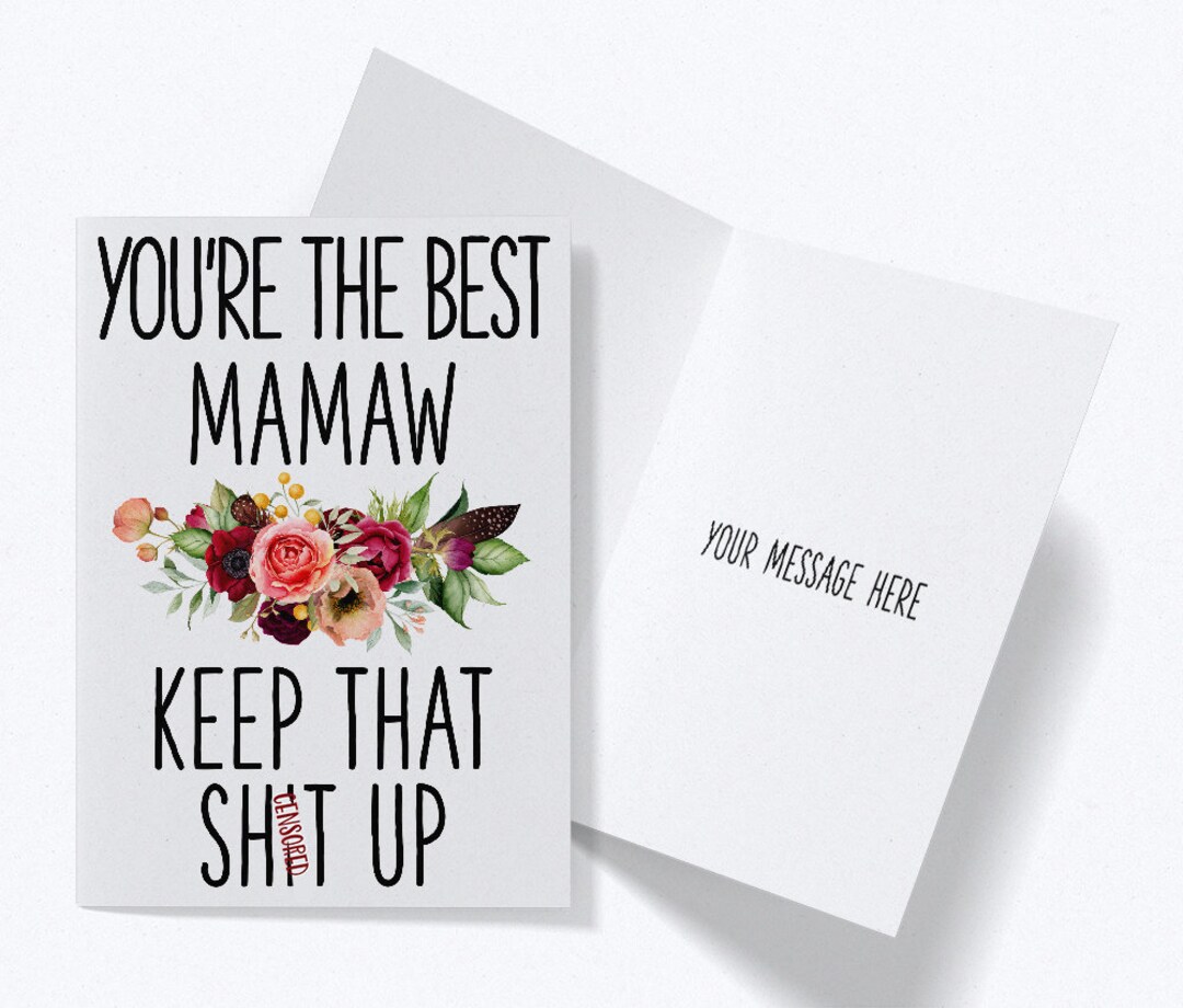 Funny Mamaw Birthday Card: Floral Greeting Card for Grandma - Etsy