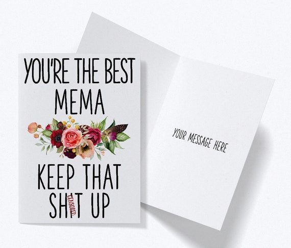 Mema Birthday Card Greeting Card for Mema You're the | Etsy