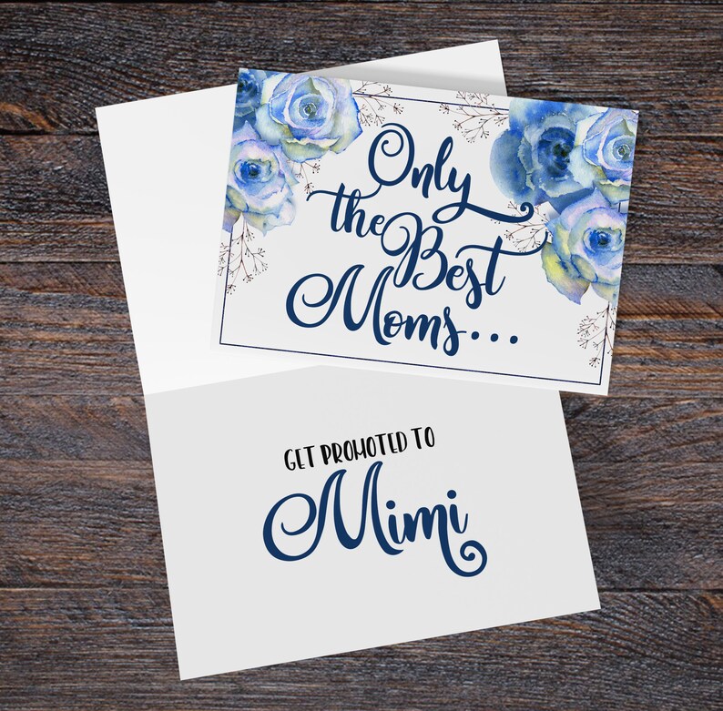 Promoted to Mimi Card Birth Announcement Card for New Mimi - Etsy