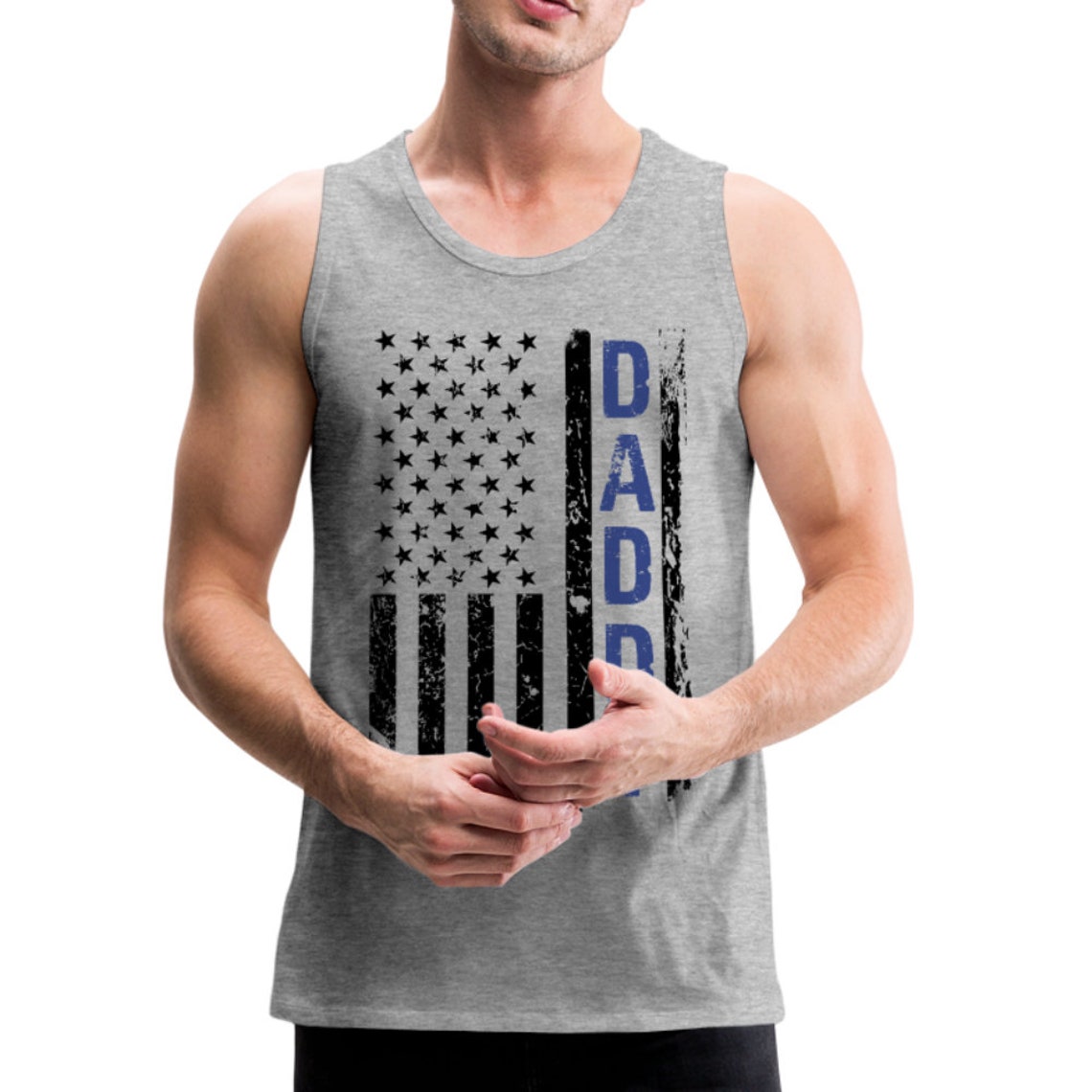 American Daddy Police Flag Dad Tank Husband Tank Top | Etsy