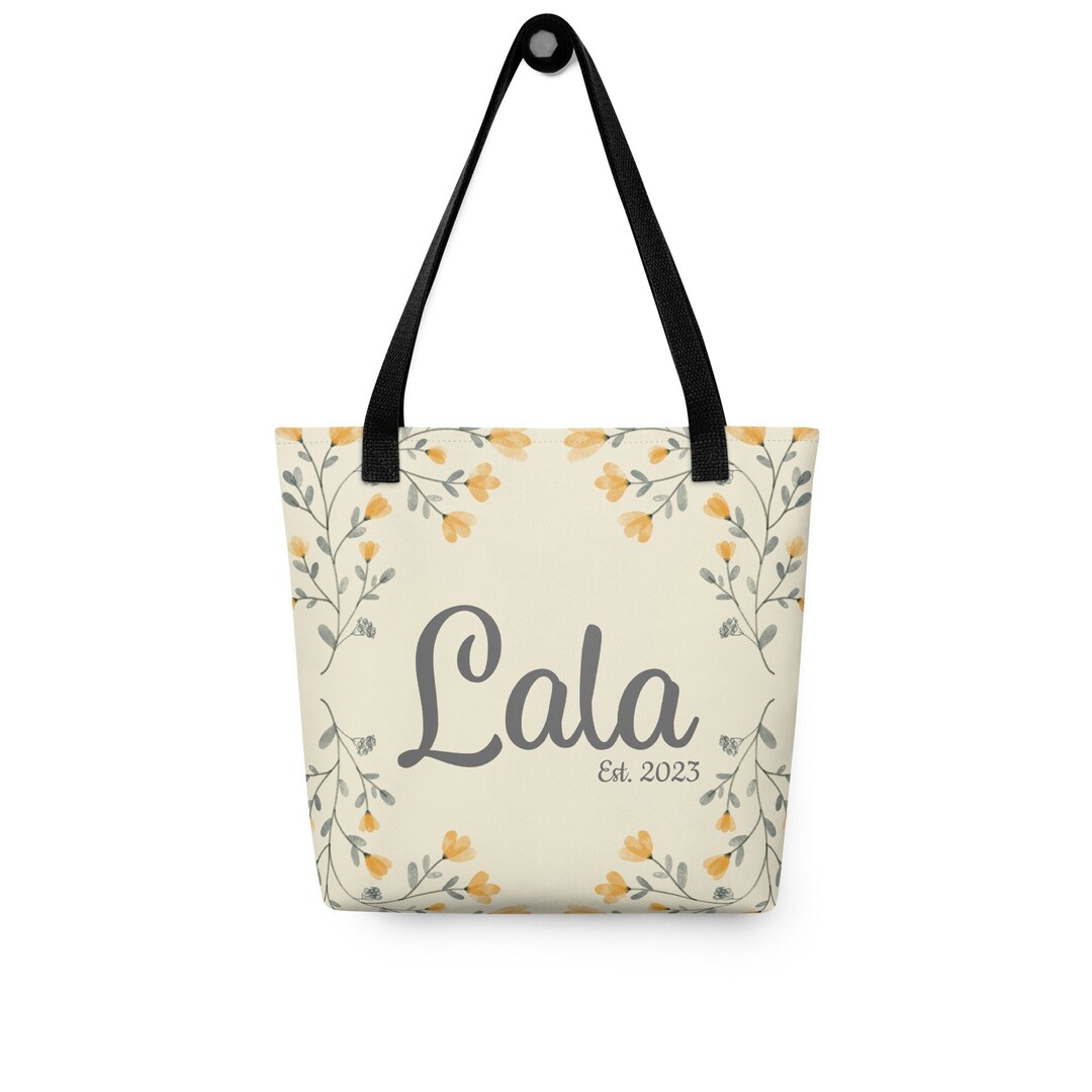 Lala Floral Tote Bag: Personalized Grandmother Gift - Etsy