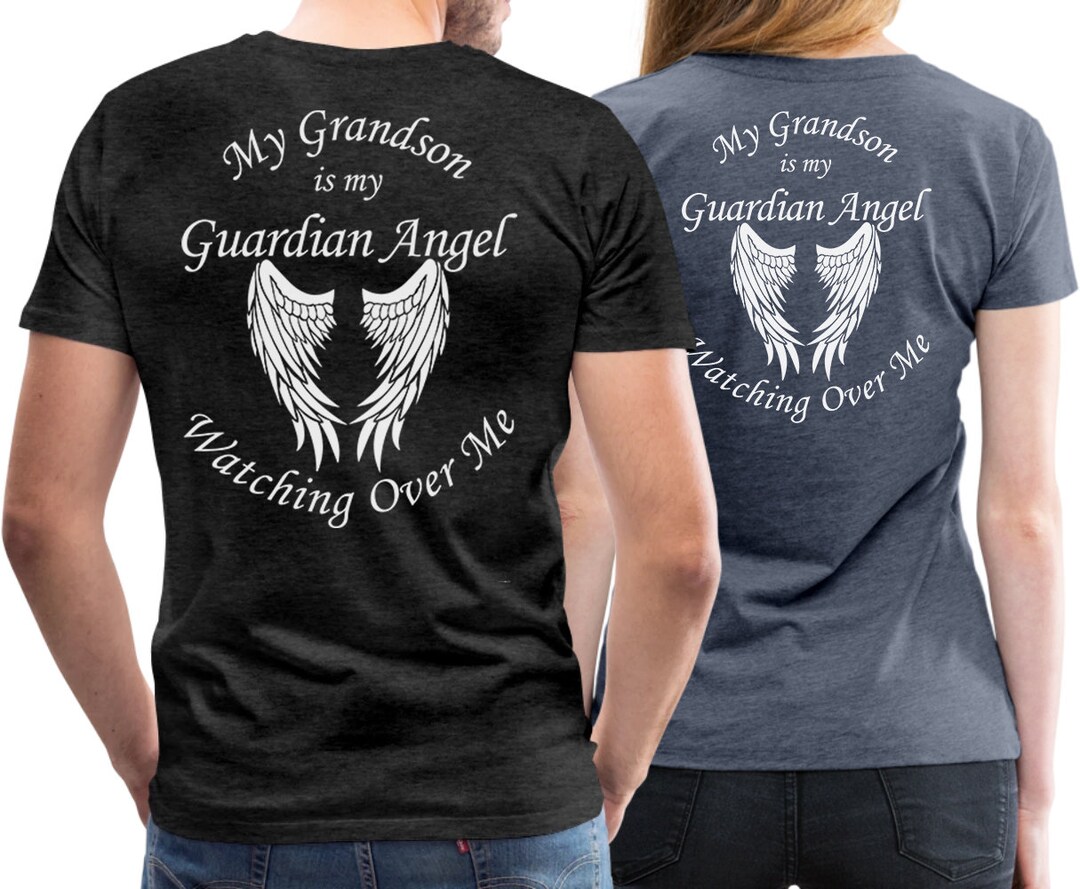 Grandson Guardian Angel Shirt, Guardian Angel Watching Over Me, Memory ...