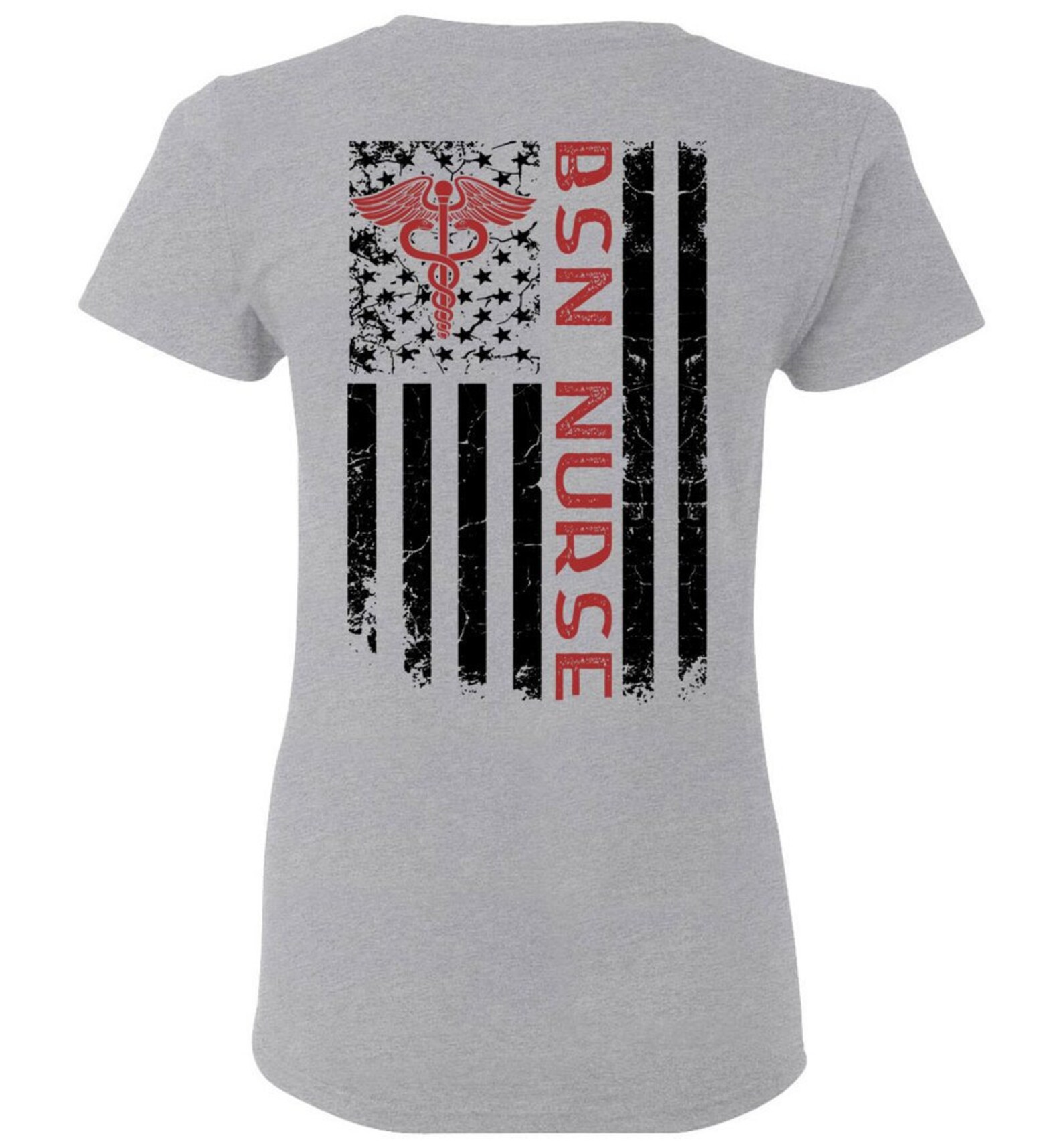 BSN Nurse Shirts Caduceus Nurse Flag Shirt - Nurse Graduation Gift for ...