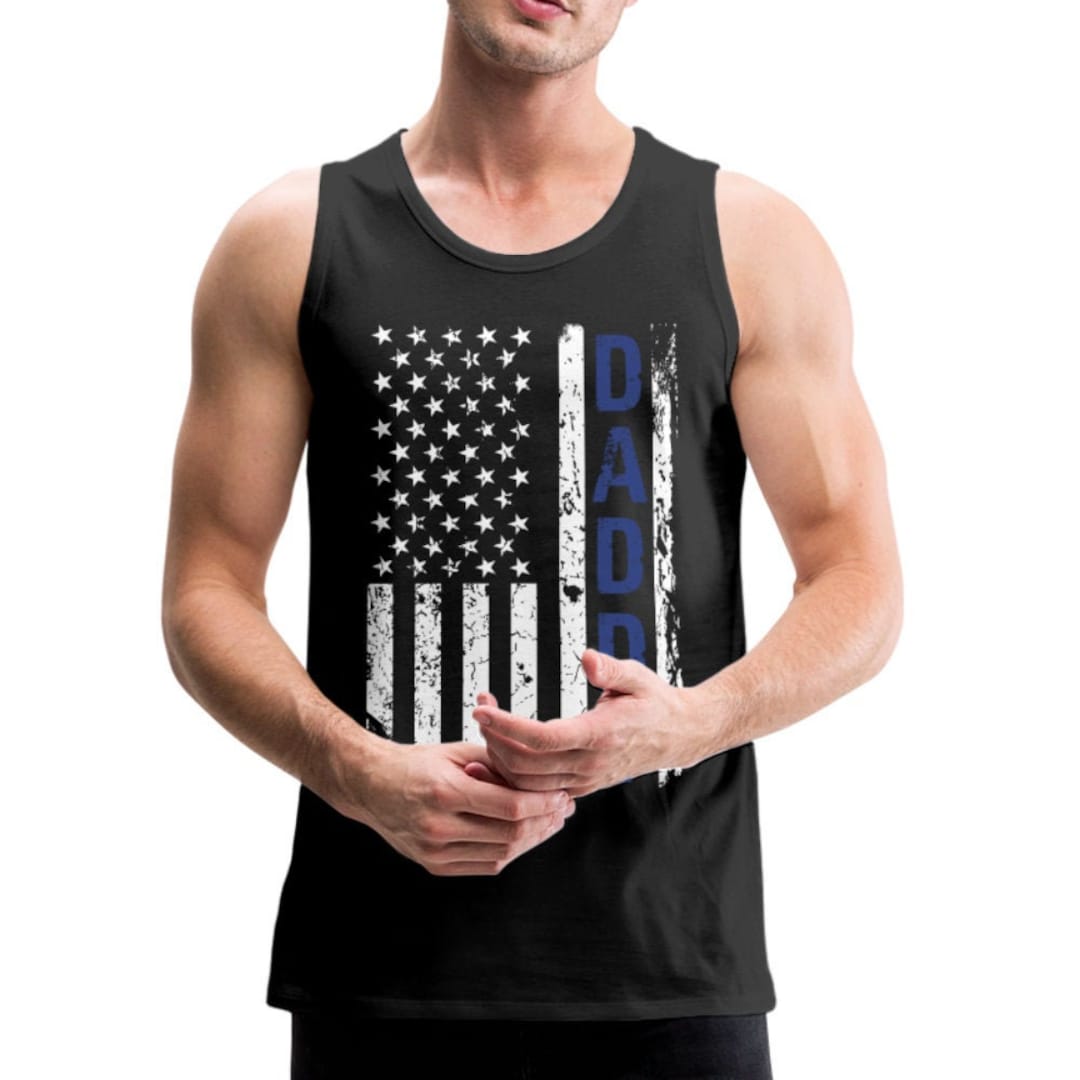 American Daddy Police Flag Dad Tank, Husband Tank Top, Anniversary From ...