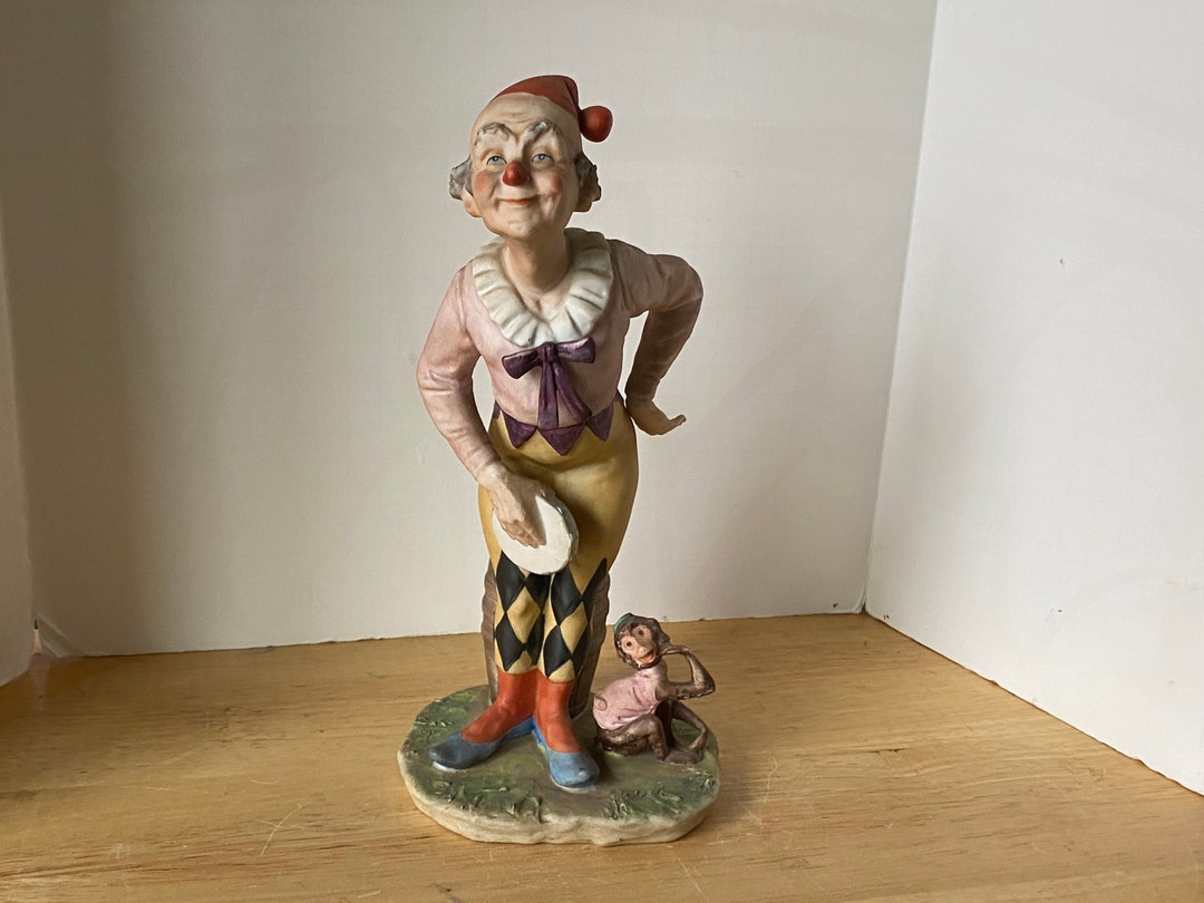 Love the Monkey!! Pucci Clown & Monkey Ceramic Bisque Figurine From ...