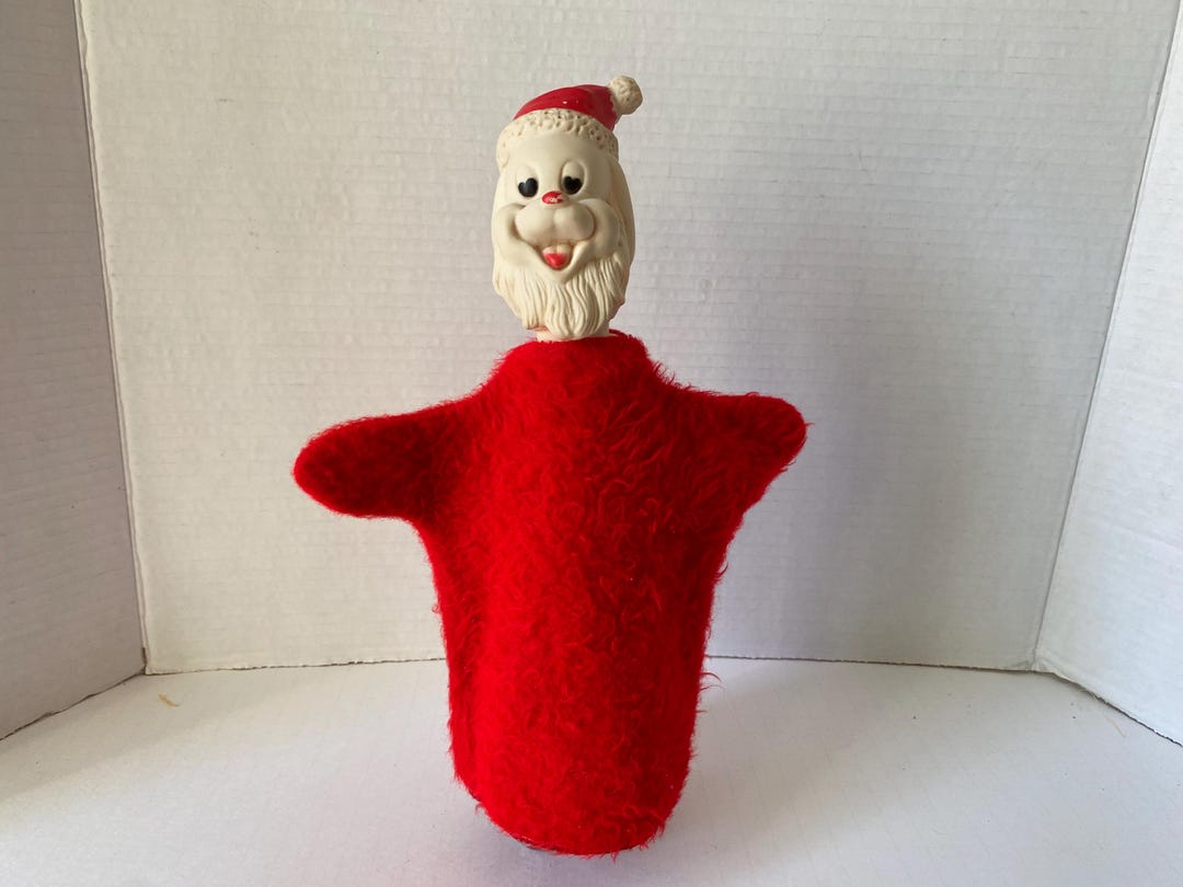 1968 Christmas Holiday Production Santa Claus Dog Hand Puppet Toy - Etsy