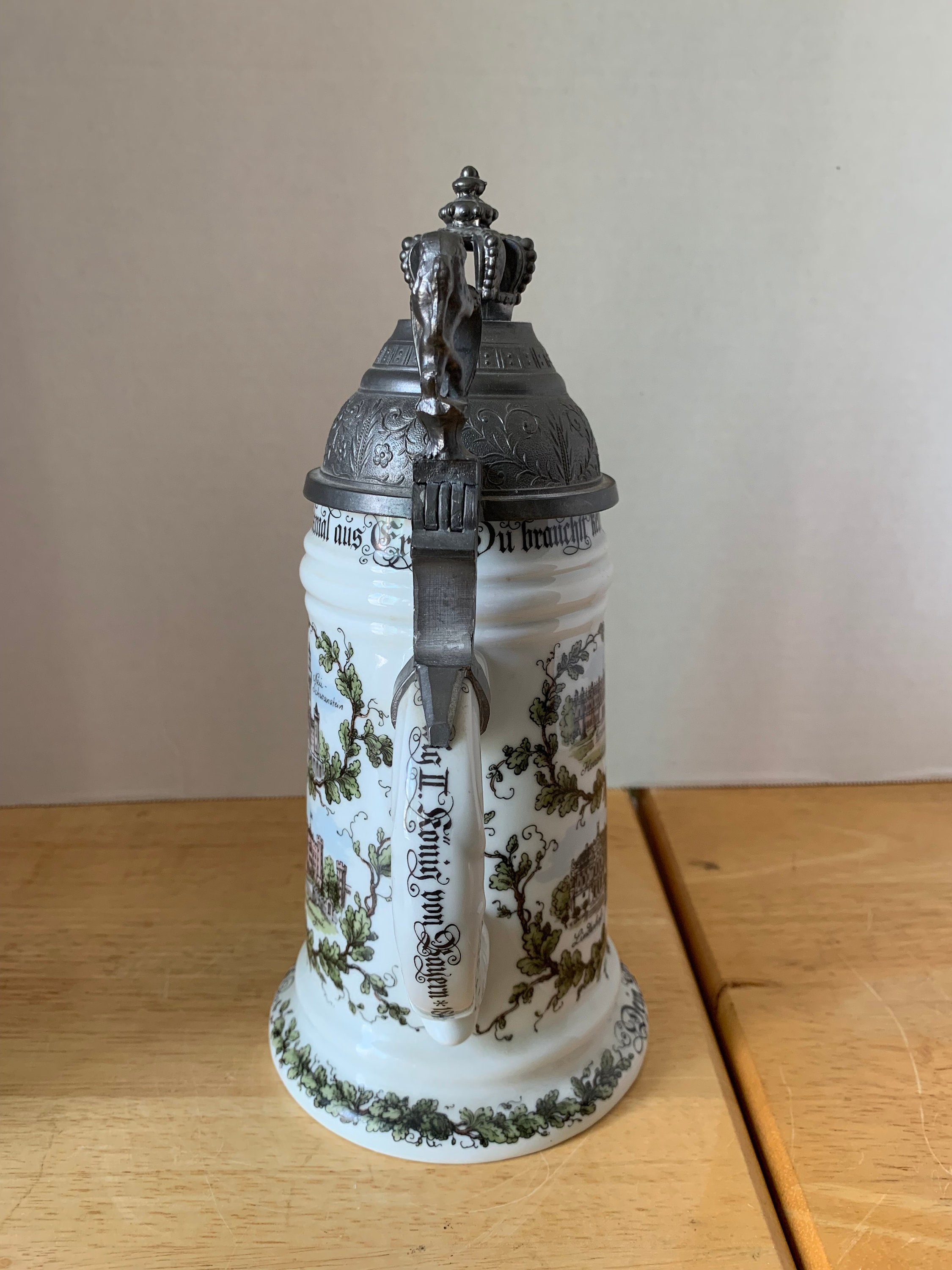 Vintage King Ludwig lidded German beer stein