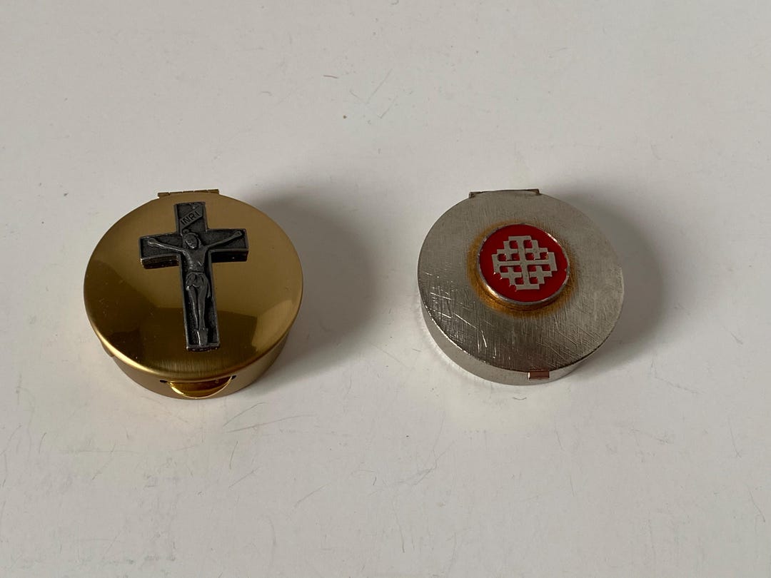 Choice of Eucharistic Holy Communion Pyx Metal Boxes--crucifix or ...