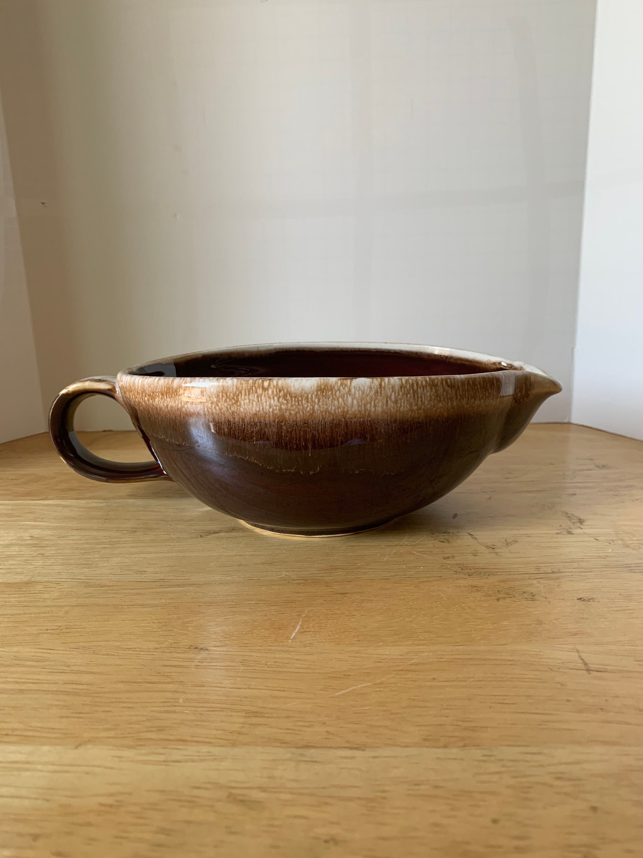 Vintage Mc Coy pottery brown gravy boat