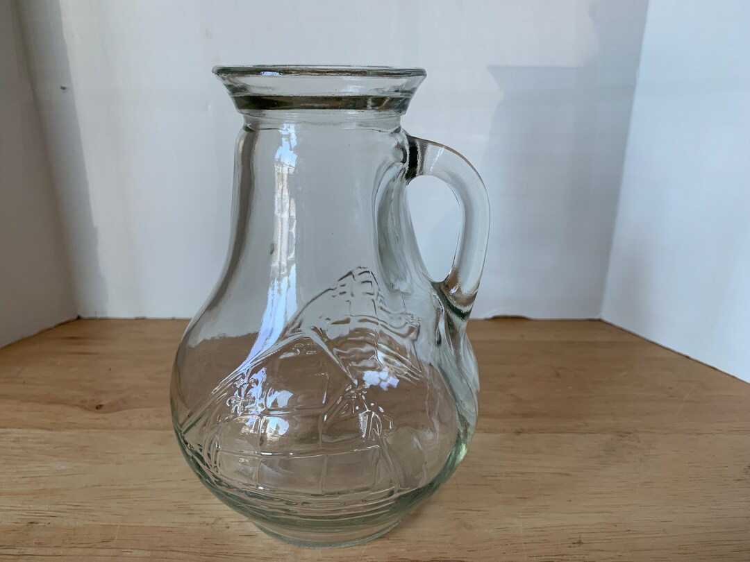 Vintage Sailboat Glass Pitcher - Etsy