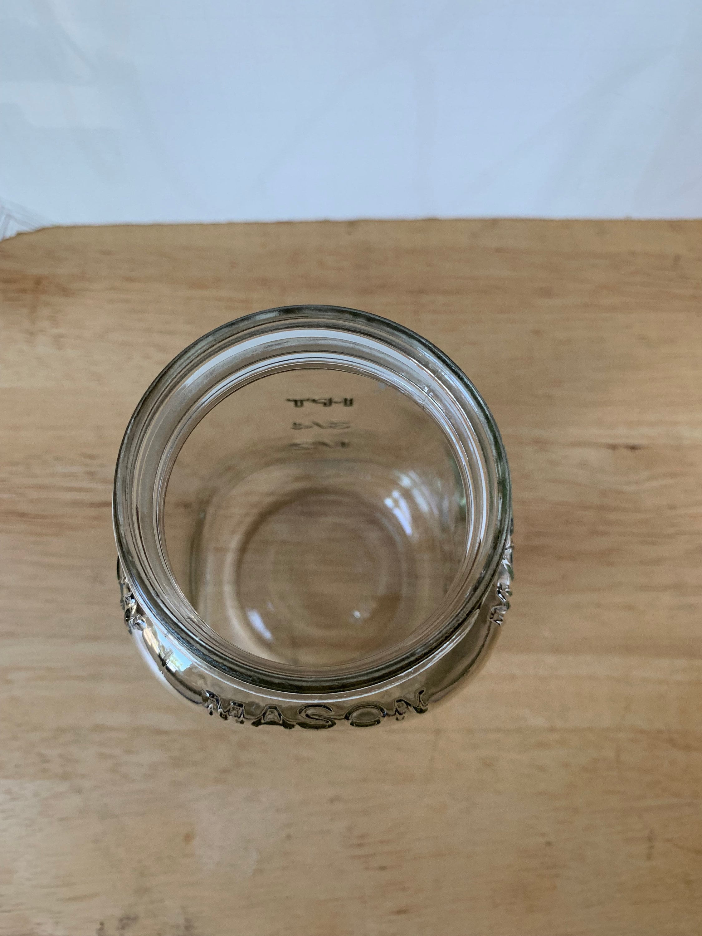 Vintage clear 1 pint (2 cup) mason jar