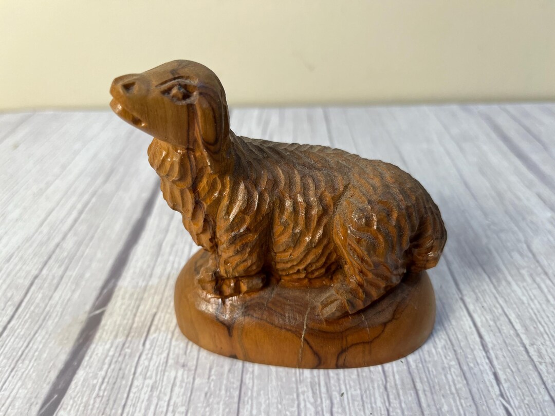 Vintage Hand Carved Wooden Sheep - Etsy