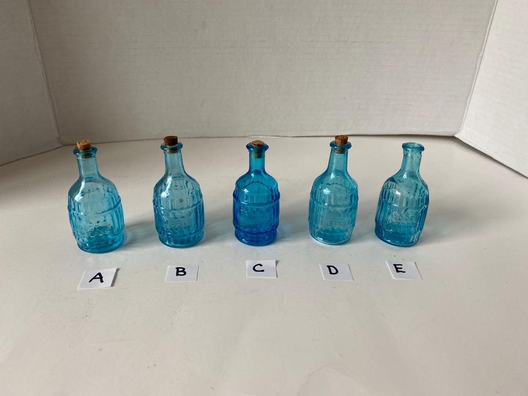 Choice of Blue Root Bitters Glass Bottles - Some With Corks - Etsy