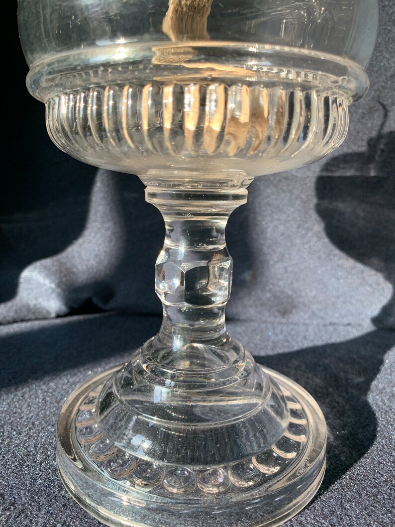 Vintage Cut Glass and Hob Nail Oil Lamp With Wick and Chimney - Etsy