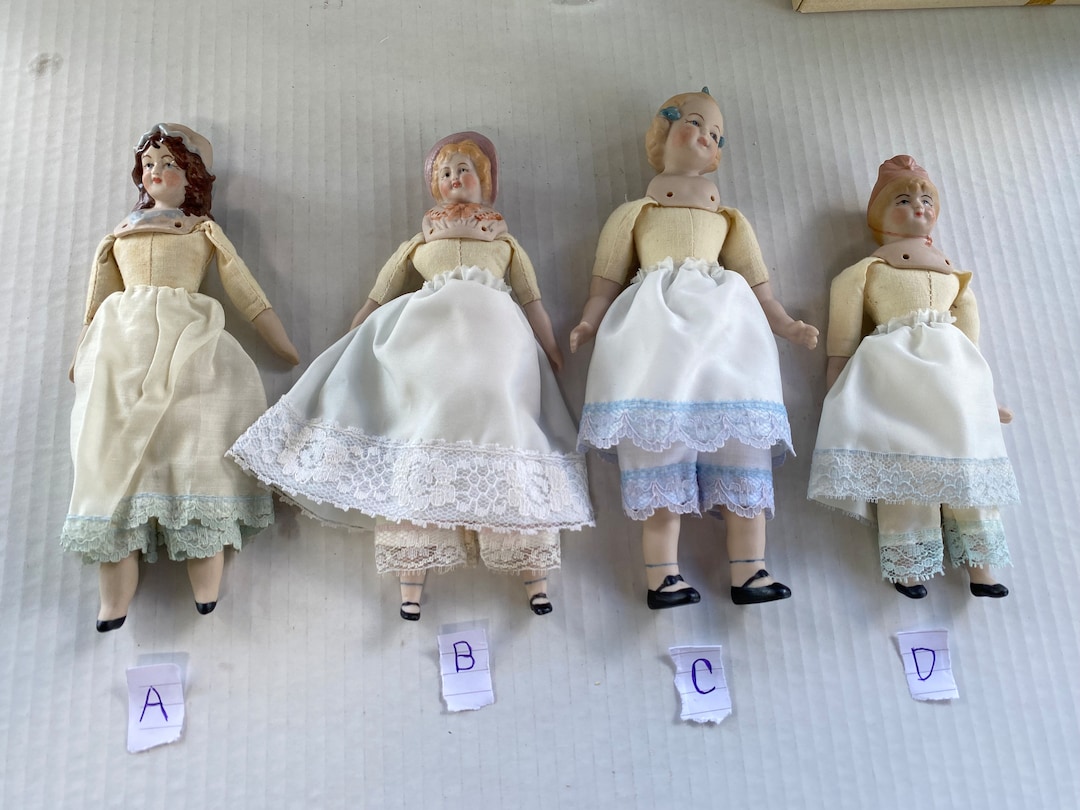 Choice of 4 Bisque Heads (with Hats or Bows), Arm & Legs With Cloth ...