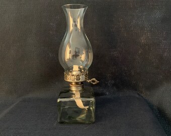 Square Glass Oil Lamp - Etsy